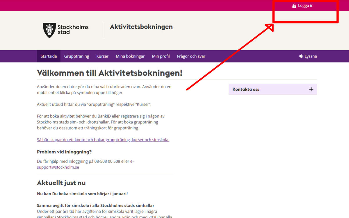 Skapa ett konto i Aktivitetsbokningen med bank-id - Stockholms stad